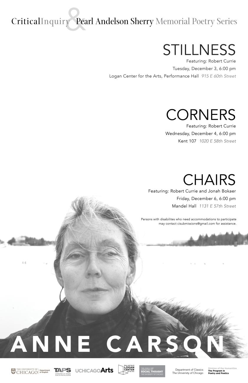 Anne Carson: "Chairs" | Creative Writing
